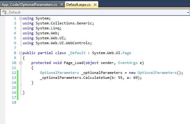 Named and Optional Parameters in C# Named and Optional Parameters in C#